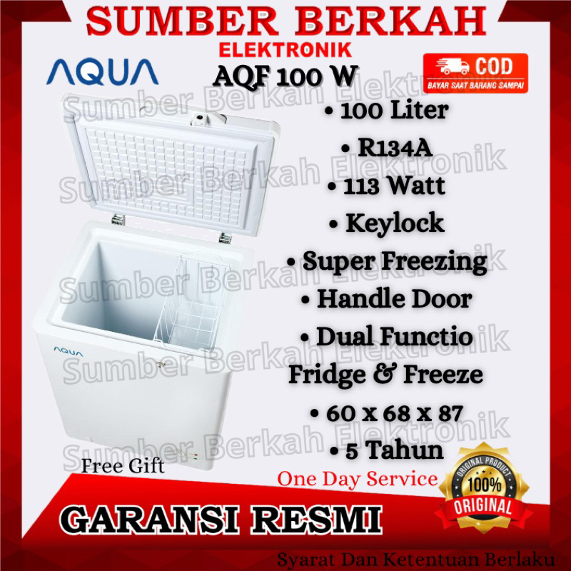 Jual Chest Freezer Aqua Sanyo 100 Liter 2 fungsi 113watt garansi resmi ...