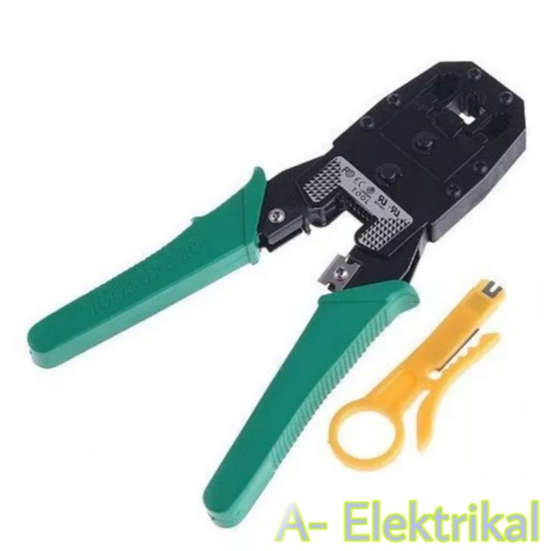 Jual Crimping tool konektor RJ45 Cat 5 ke Kabel UTP Cat 5e | Shopee ...
