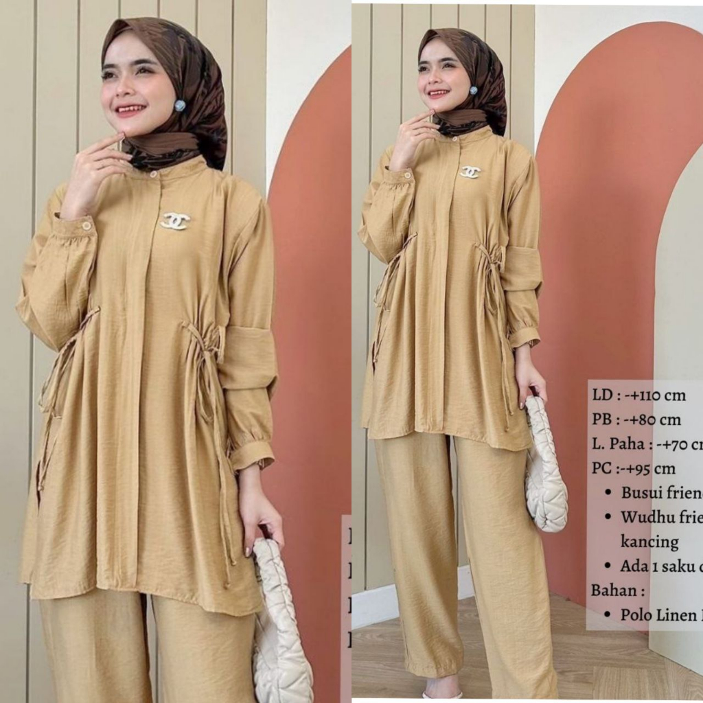 Jual BAJU SETELAN ONE SET TIARA SET LINEN HIGH QUALITY | Shopee Indonesia