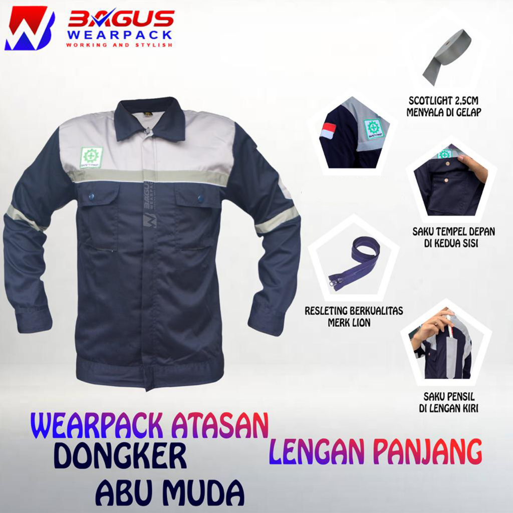Jual WEARPACK SAFETY / KEMEJA SAFETY / BAJU SAFETY LENGAN PANJANG ...