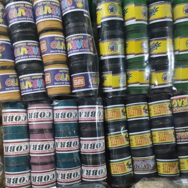 Jual benang gelasan senar super silicone benang layangan ukuran kecil ...