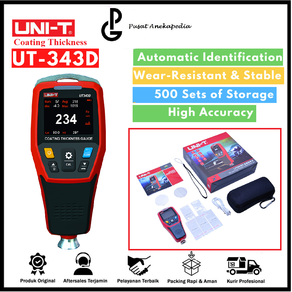 Jual UNI-T UT343D Coating Thickness Gauge Alat Ukur Ketebalan Cat ...