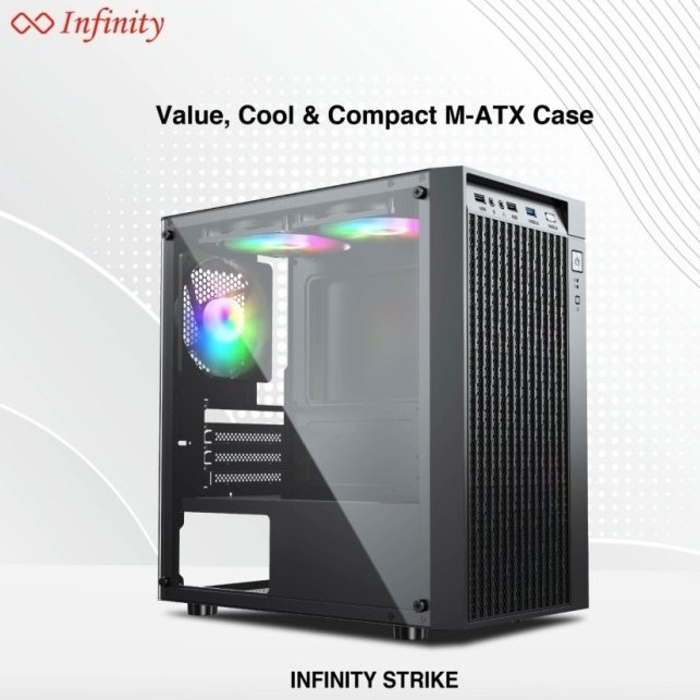 Jual Casing Komputer Gaming Enlight Infinity Strike M ATX Free 3Fan RGB ...