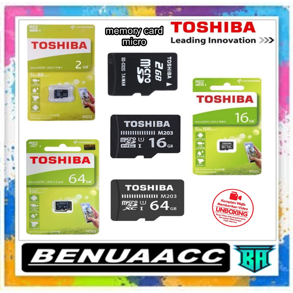 Jual (ba) Memory Card Toshiba Micro SD 2GB 16GB 64GB MicroSD MMC Toshiba | Shopee Indonesia