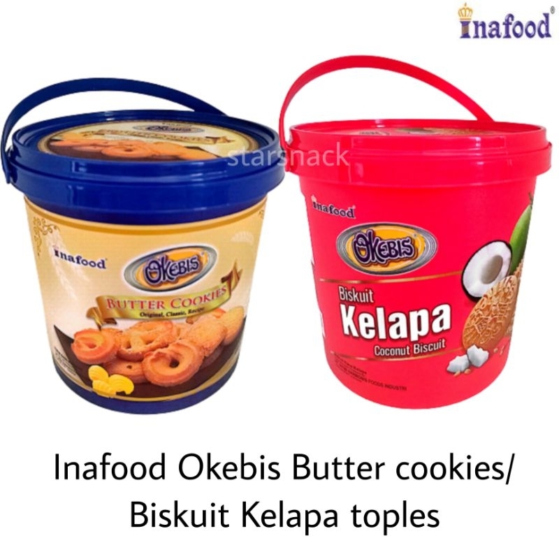 Jual Inafood Okebis butter cookies Biskuit Kelapa toples | Shopee Indonesia