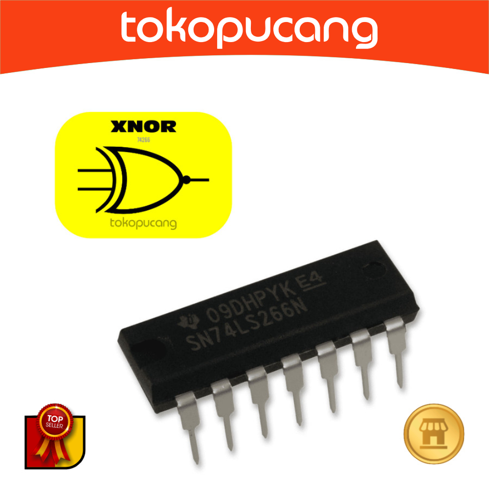 Jual IC TTL 74266 XNOR GATE LOGIC 74LS266 TRANSISTOR LOGIKA SN74LS226 ...