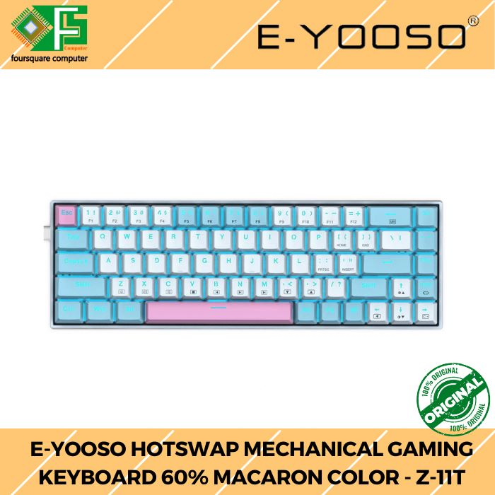 Jual E-YOOSO HOTSWAP MECHANICAL GAMING KEYBOARD 65% MACARON COLOR - Z ...