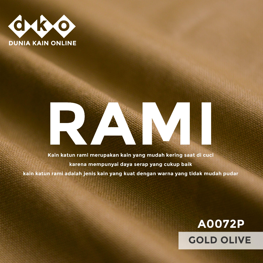 Jual (Variasi) DKO Kain RAMI Linen Premium Warna Gold Olive | Shopee ...