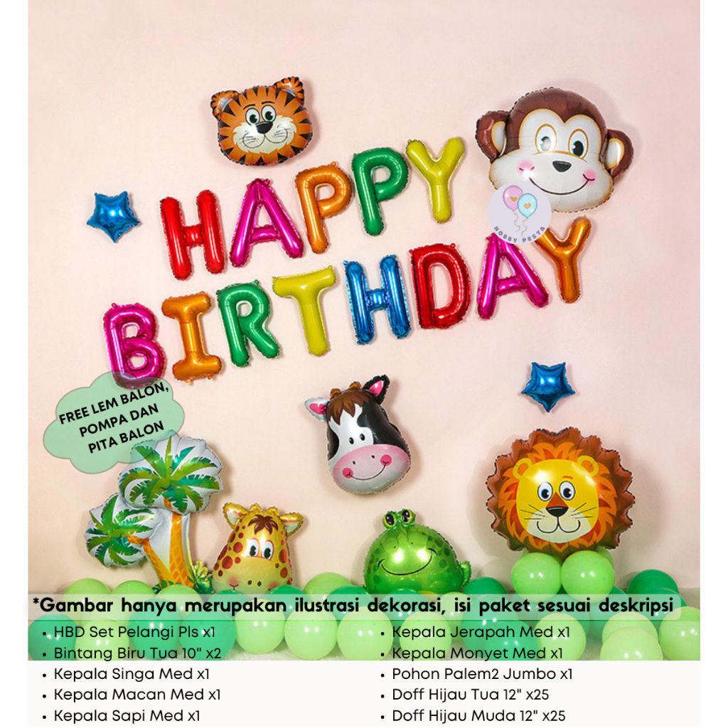 Jual Paket Dekorasi Ulang Tahun Anak Tema Animal / Set Dekor Ultah Tema ...