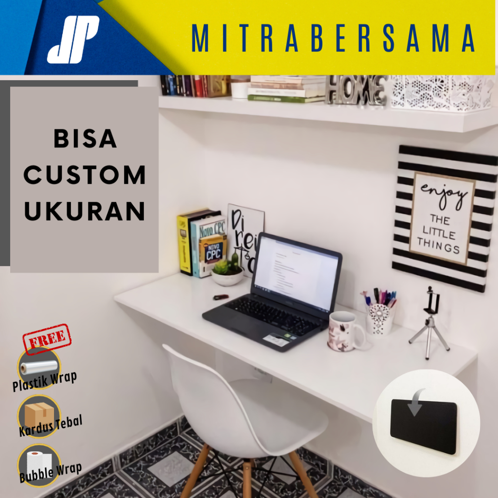 Jual CUSTOM MEJA BRACKET / MEJA SIKU LIPAT TEMPEL DINDING / MEJA KERJA ...