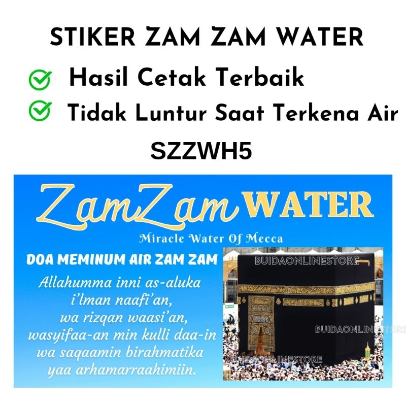 Jual Stiker ZamZam Water Sticker Air Zam Zam Label Kemasan Botol ...
