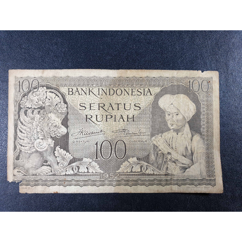 Jual Uang Kuno Indonesia 100 Rupiah Seri Kebudayaan Tahun 1952 F ...