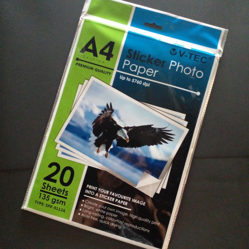 Jual [100% RealPict] Glossy Sticker Paper / Kertas Stiker merk V-TEC ...
