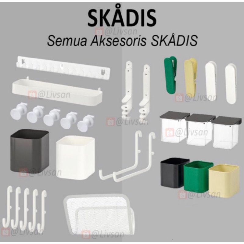 Jual SKADIS aksesoris skadis papan notes, pengait papan notes, wadah ...