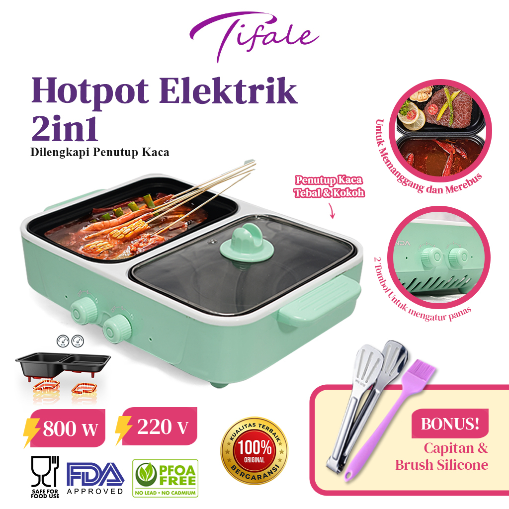 Jual Tifale Minipan Electric Hotpot dan Alat Panggangan Grill Pan BBQ ...