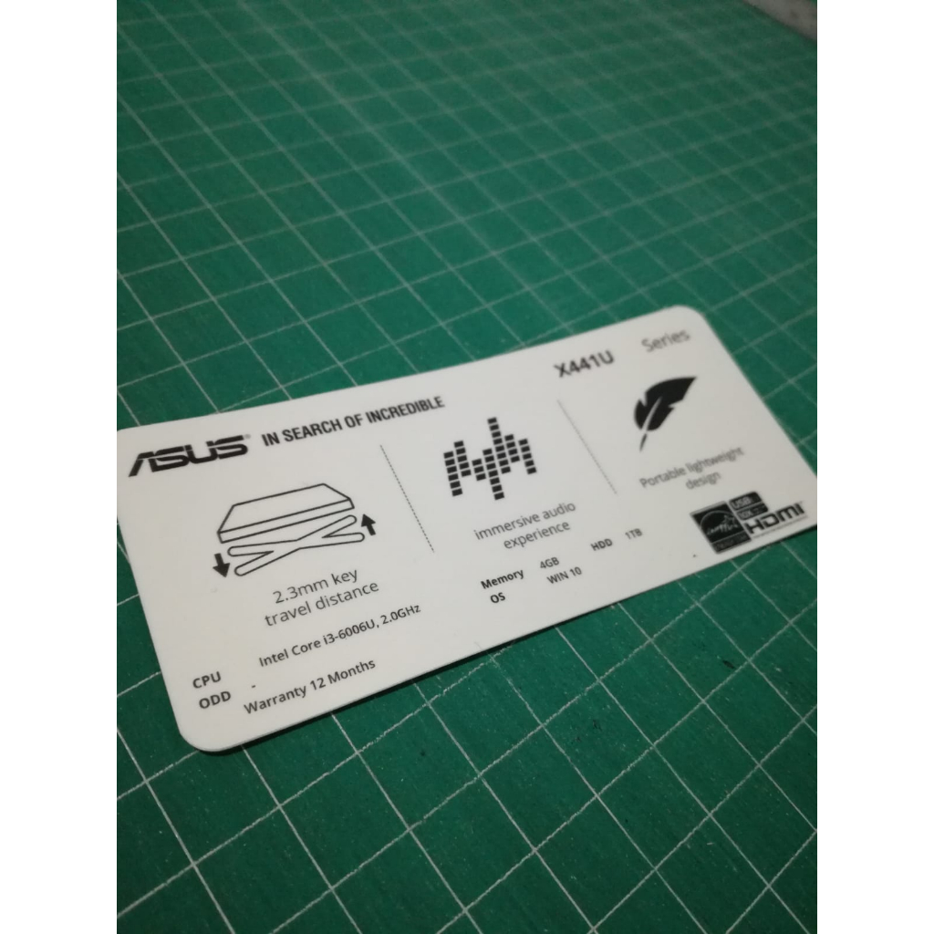 Jual Stiker Spesifikasi Laptop Asus X441U | Shopee Indonesia