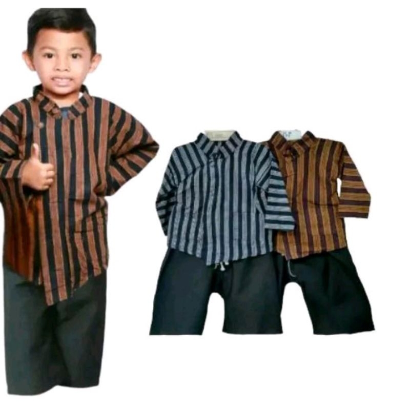 Jual Baju Surjan Anak Adat Jawa +Celana Hitam | Shopee Indonesia