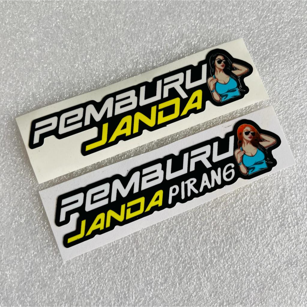 Jual Stiker Pemburu Janda Pirang Laminasi GLosy Viral | Shopee Indonesia