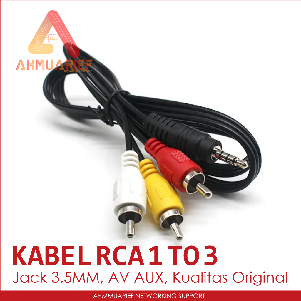 Jual KABEL RCA STB 1 TO 3 AV AUX JACK 3.5 MM PENGHUBUNG KE TV TABUNG 1 ...