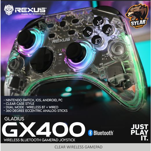 Jual Rexus GX400 / GX-400 Multiplatform Gamepad Bluetooth Gaming ...