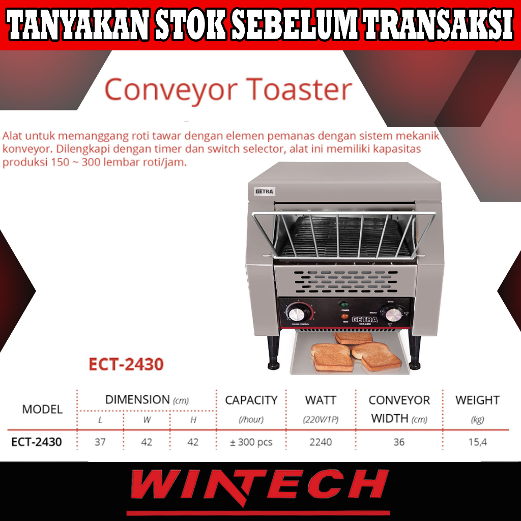 Jual GETRA ECT-2430 ECT 2430 ECT2430 Conveyor Toaster Mesin Pembakar ...