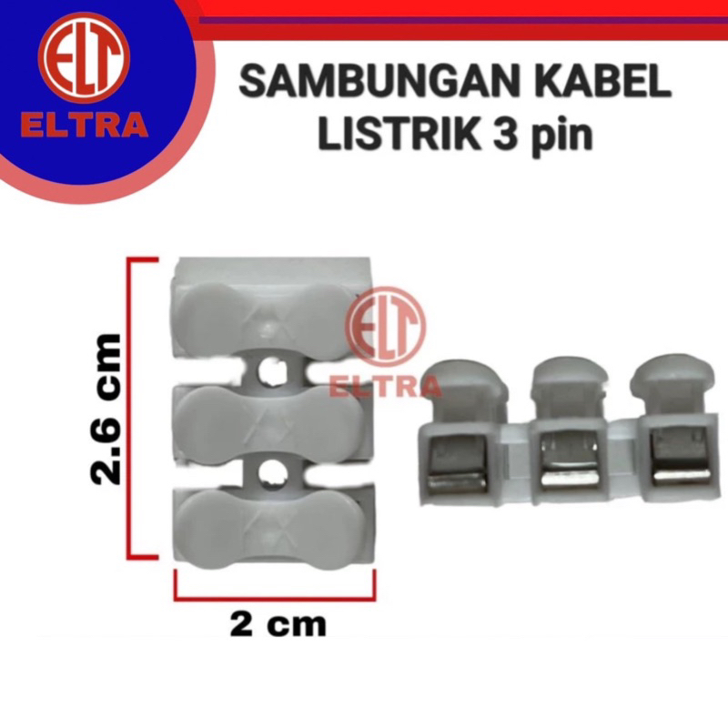Jual Sambungan kabel listrik 3 pin quick connector wire spring terminal ...