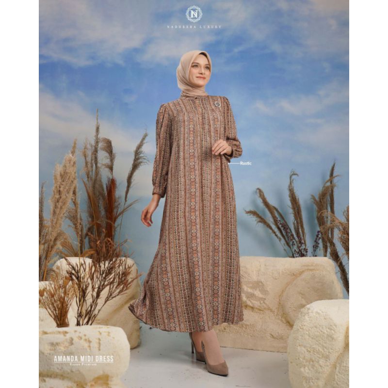 Jual Amanda Midi Dress Nadheera Luxury | Shopee Indonesia