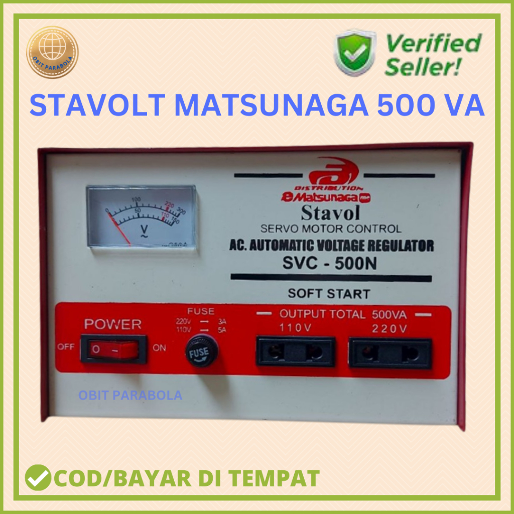 Jual STAVOLT STABILIZER MATSUNAGA 500 WATT TERLARIS (SERVO MOTOR ...