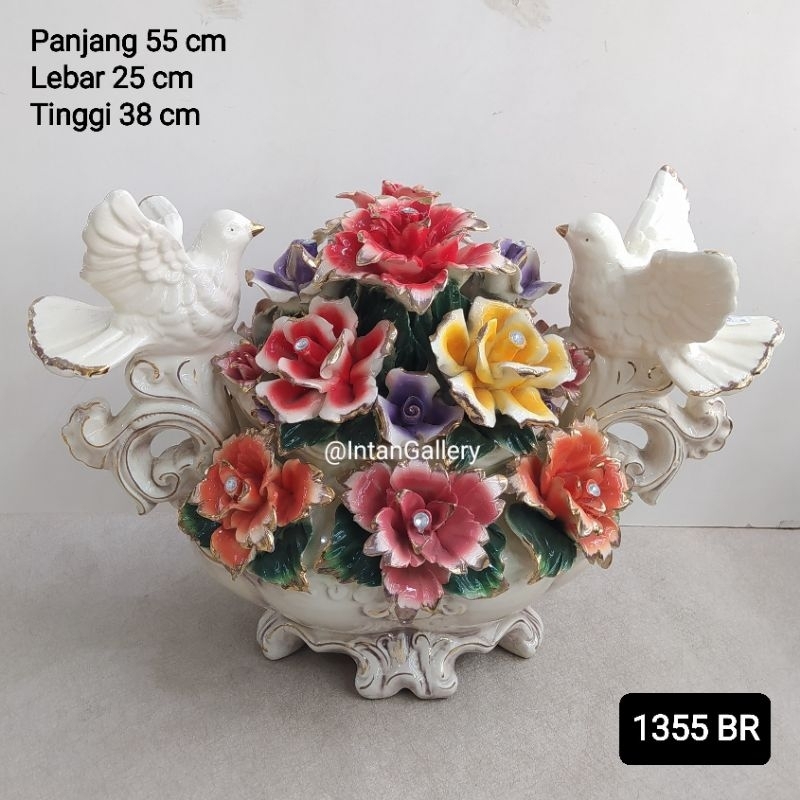 Jual Bunga Keramik Italy Merpati HD 1355 BR /1355 CR - GRATIS Packing ...