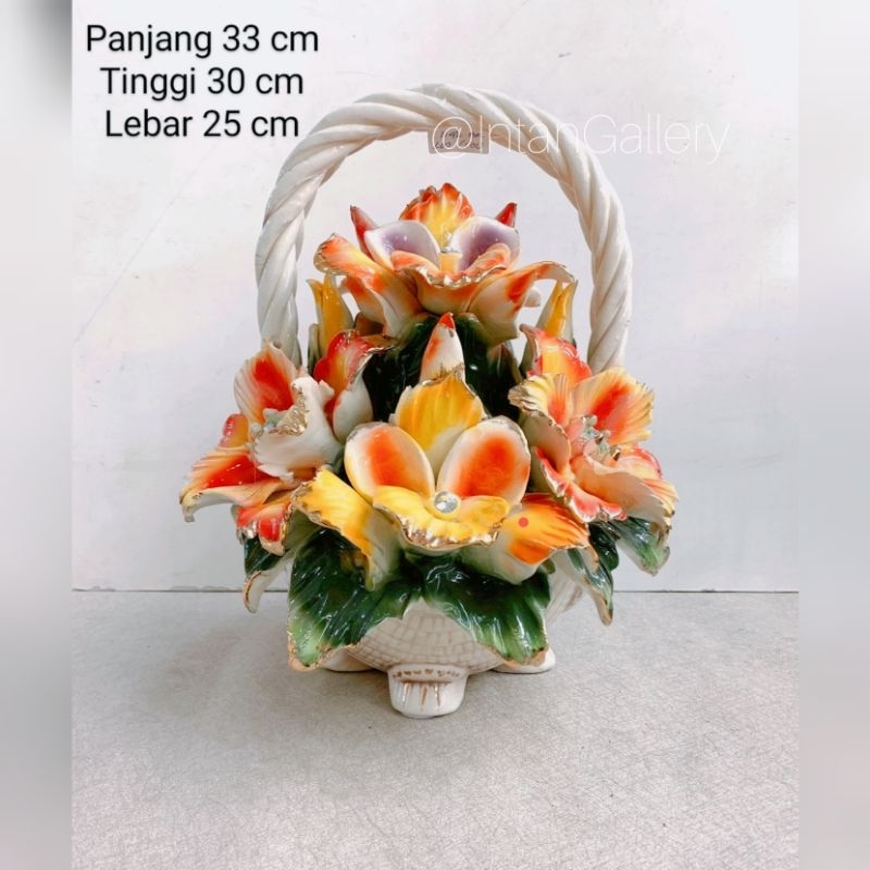 Jual Bunga Keramik Italy 1148-2 BR/1148-2 CR GRATIS Packing Kayu ...