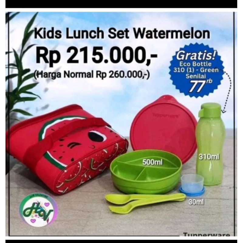 Jual Tempat makan anak Blue yummy tupperware / kids lunch set ...