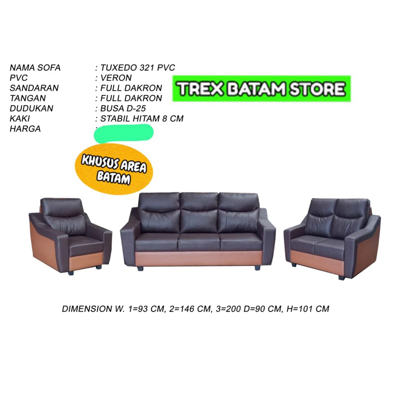 Jual SOFA TUXEDO 321 PVC [ BATAM ] | Shopee Indonesia