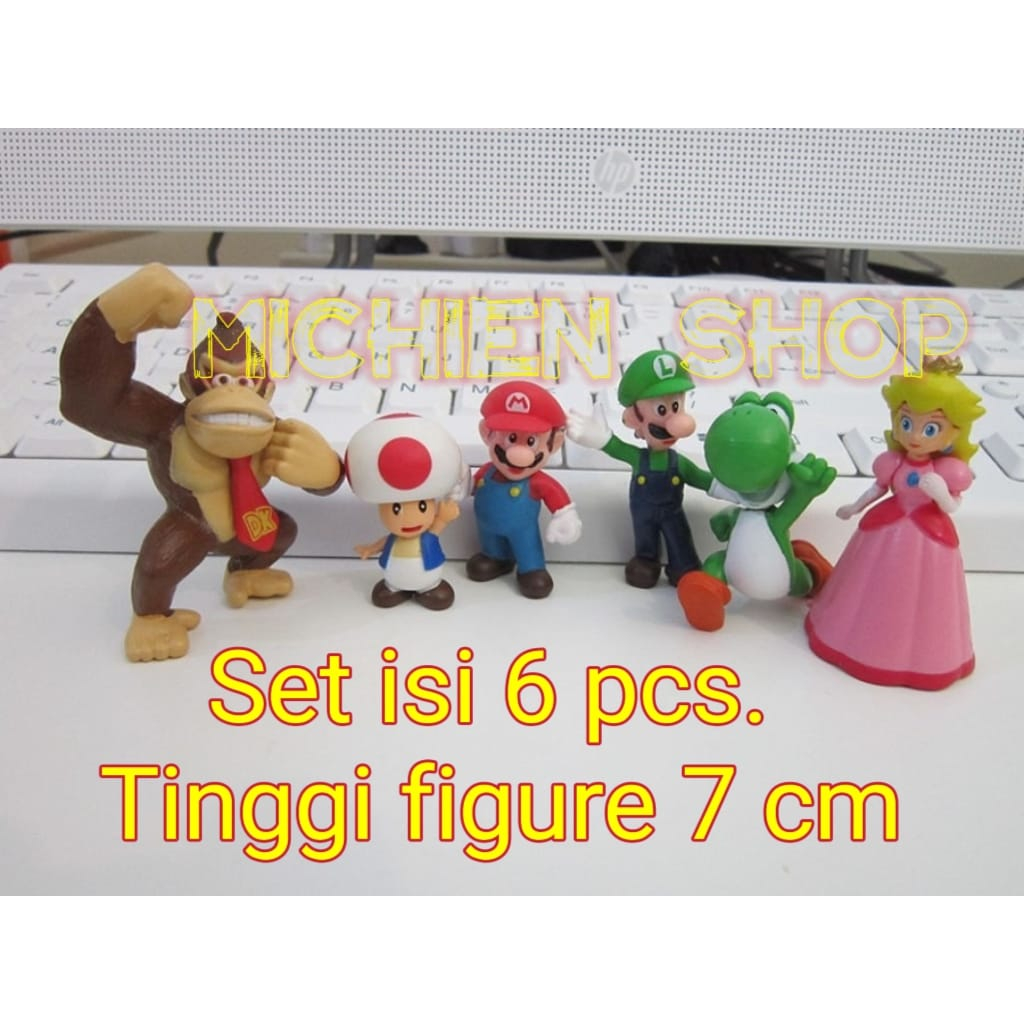 Jual Super Mario Bros Set isi 6pcs/Miniatur Pajangan Topper | Shopee ...