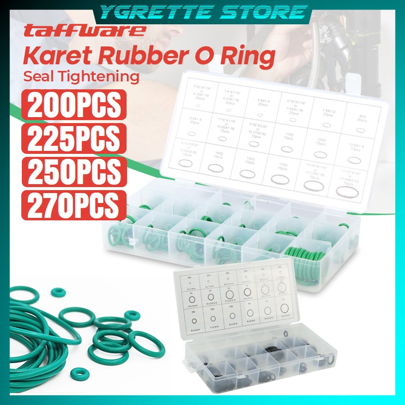 Jual YGRETTE - Taffware Karet Rubber O Ring Seal KARET SIL SEMUA UKURAN Tightening 200PCS 225PCS ...