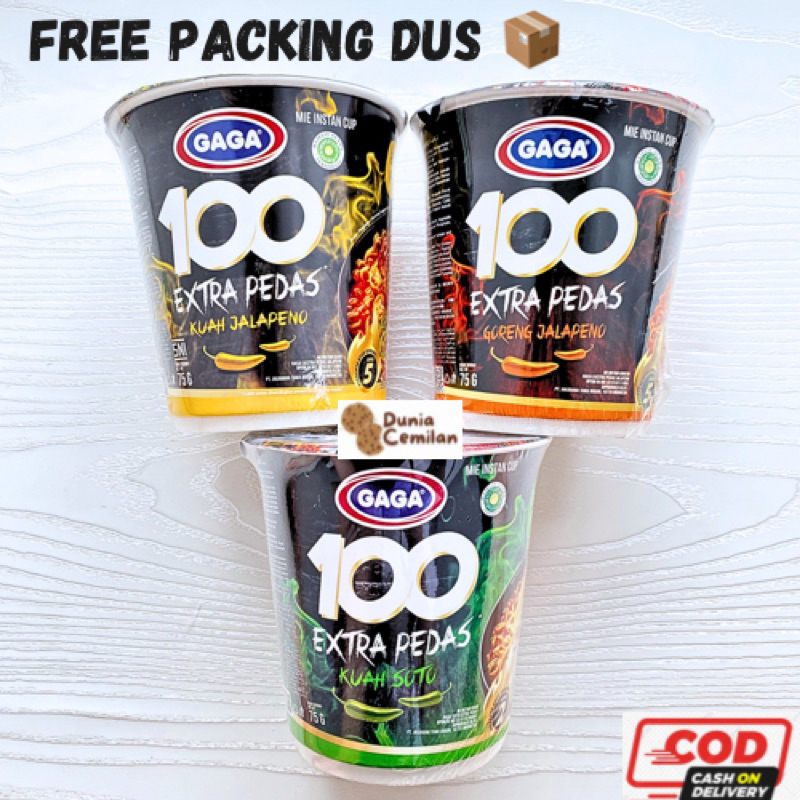 Jual [TERMURAH!!] Mie Gaga 100 CUP Noodle Extra Pedas 75gr - Mie ...