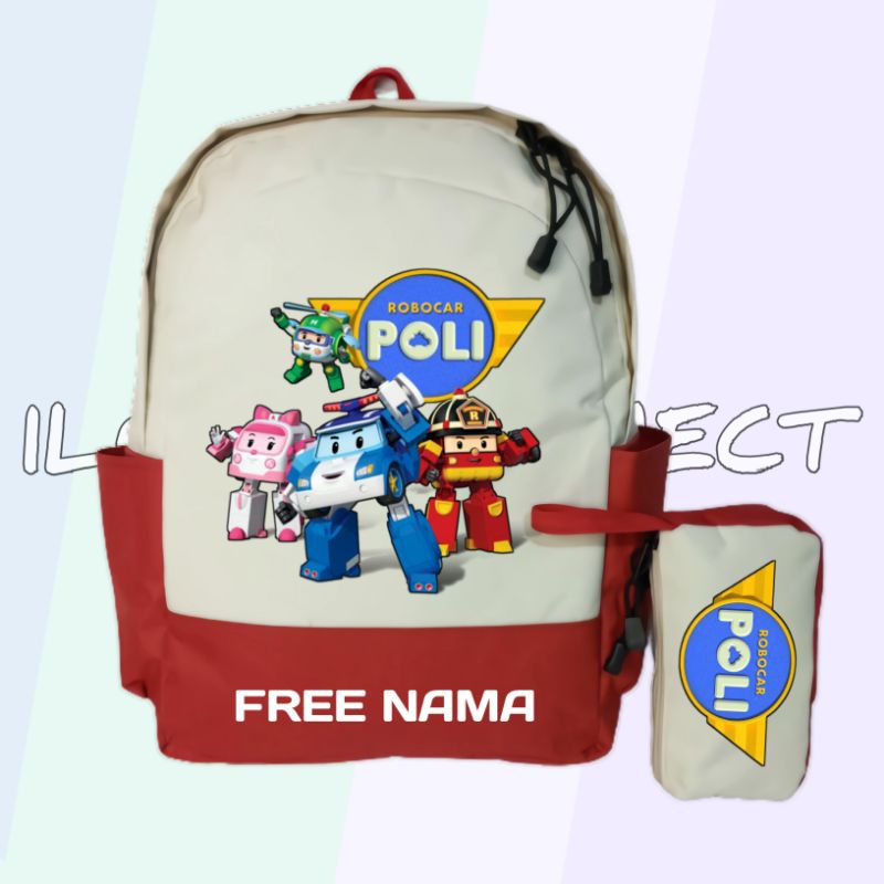 Jual Tas Ransel Anak Sekolah Custom Gambar Robocar Poli Backpack Anak ...