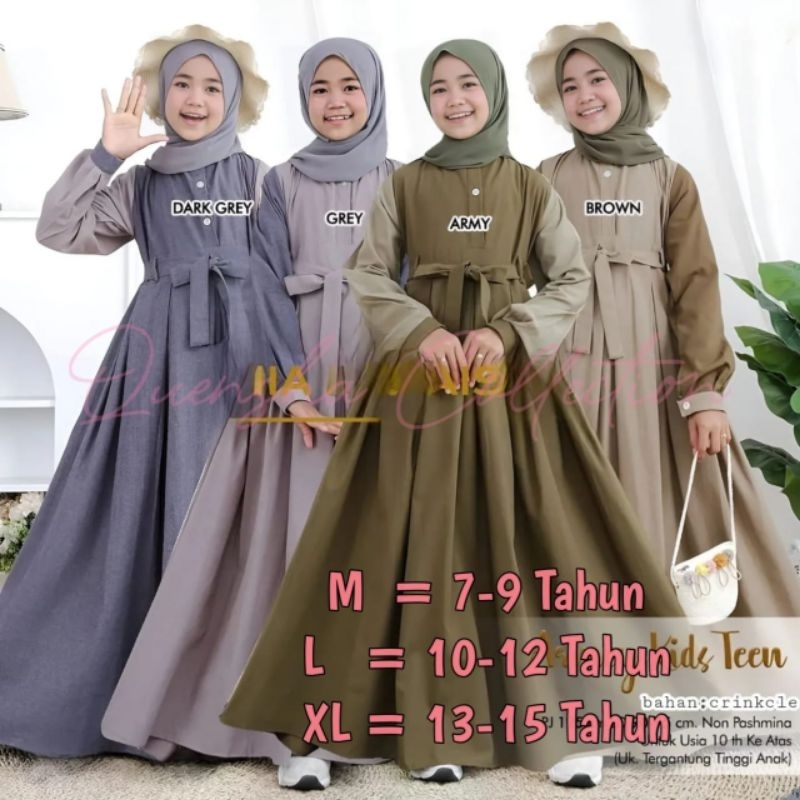 Jual TERLARIS Gamis Anak Remaja Tanggung Viral Umur 7-9-10-12-15 Tahun ...