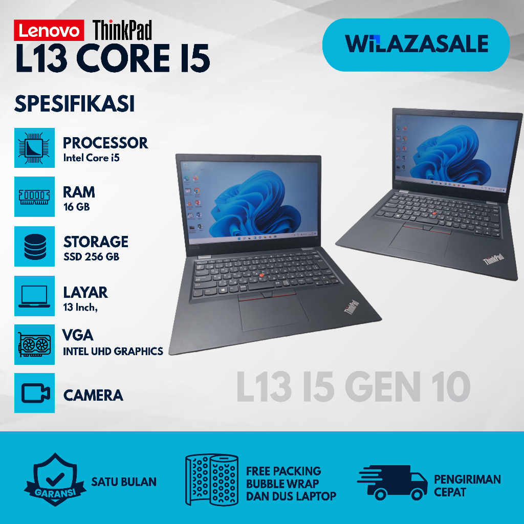 Jual Laptop Ultrabook Lenovo Thinkpad L13 Core i5 gen 10 | RAM 16GB ...