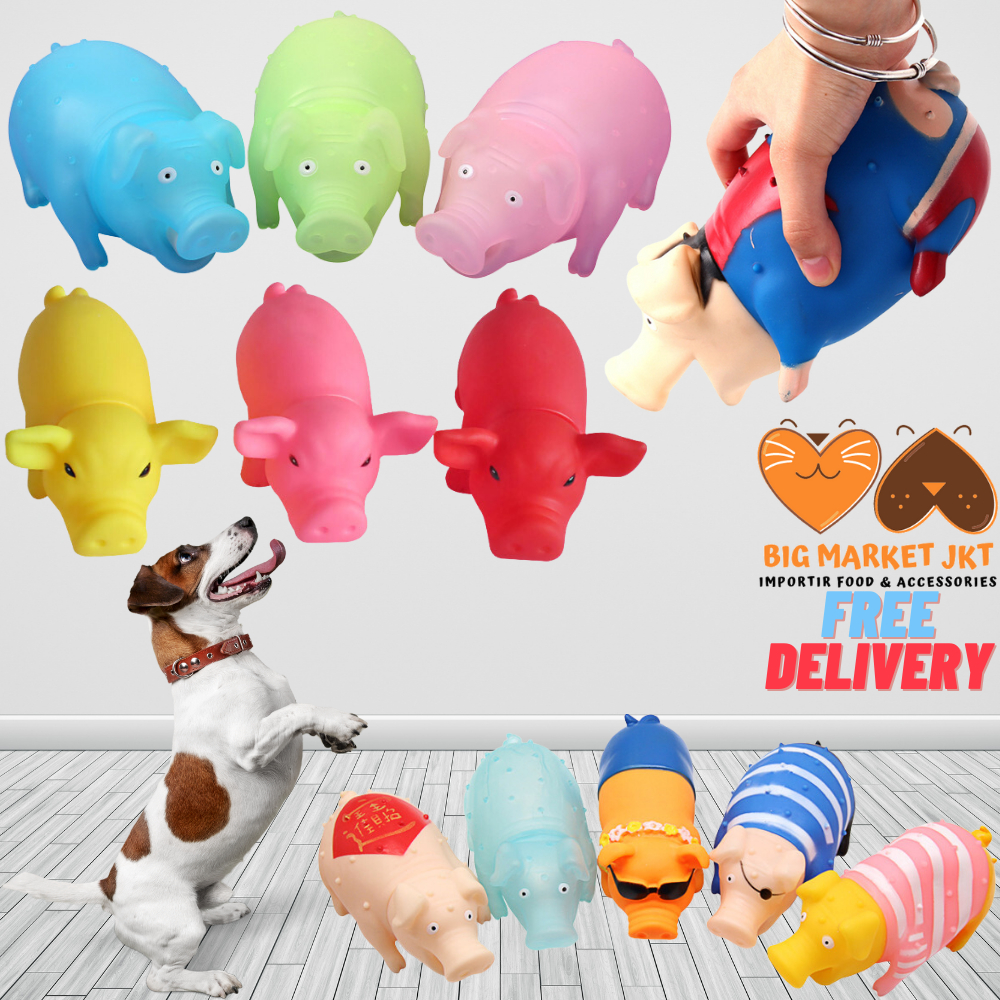 Jual Mainan Anjing Boneka Babi Bunyi Pet Dog Toy Pig Sound Squeaky ...
