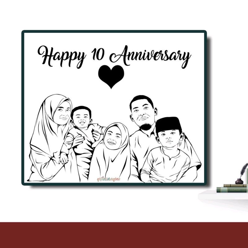 Jual Line Art Wajah/Vektor Wajah/Karikatur Wajah/Kado Pernikahan/Sketsa ...