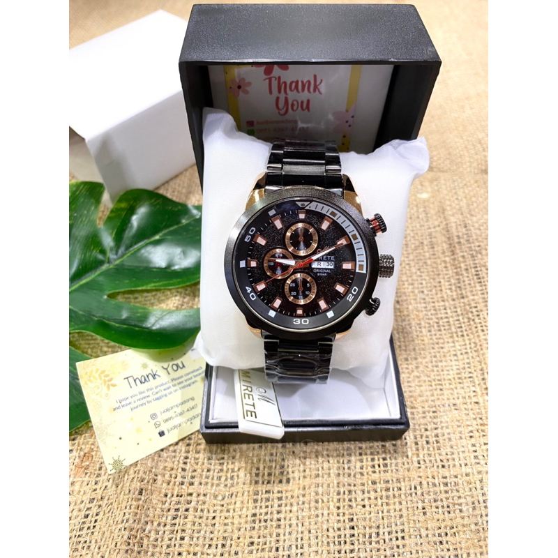 Jual Jam Pria Rantai Sport (hitam rosegold) | Shopee Indonesia