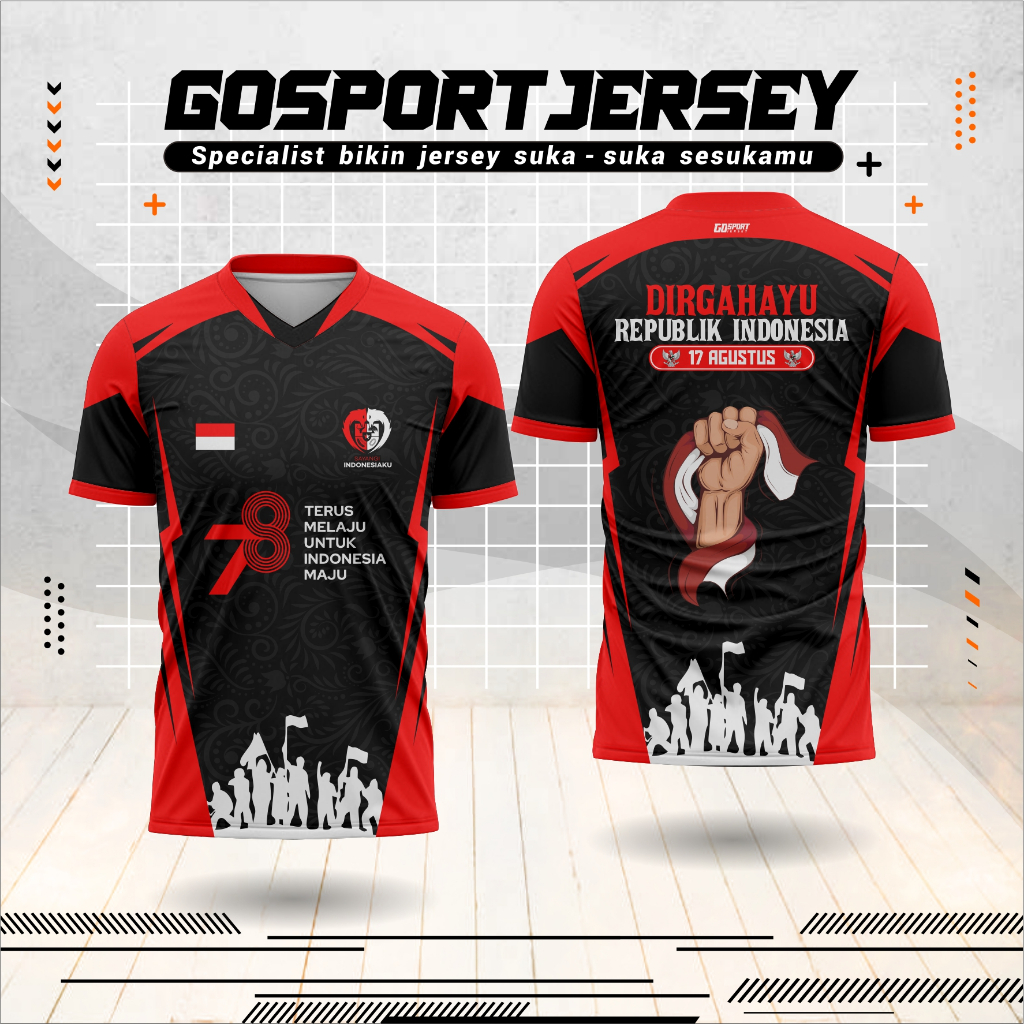 Jual Baju Kaos Jersey 17 Agustusan Hut Ri Kemerdekaan 2023 78 Printing Stok Terbatas | Shopee ...