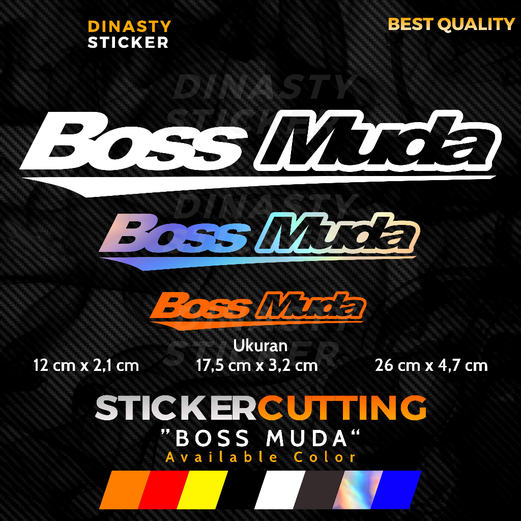 Jual STICKER STIKER CUTTING BOSS MUDA VIRAL MOBIL MOTOR TRUCK TRAVEL ...