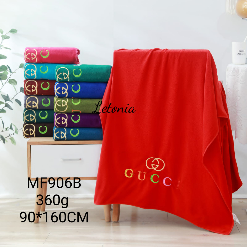 Jual Handuk mandi mirofiber jumbo meresap gucci polos jumbo 90x160cm ...