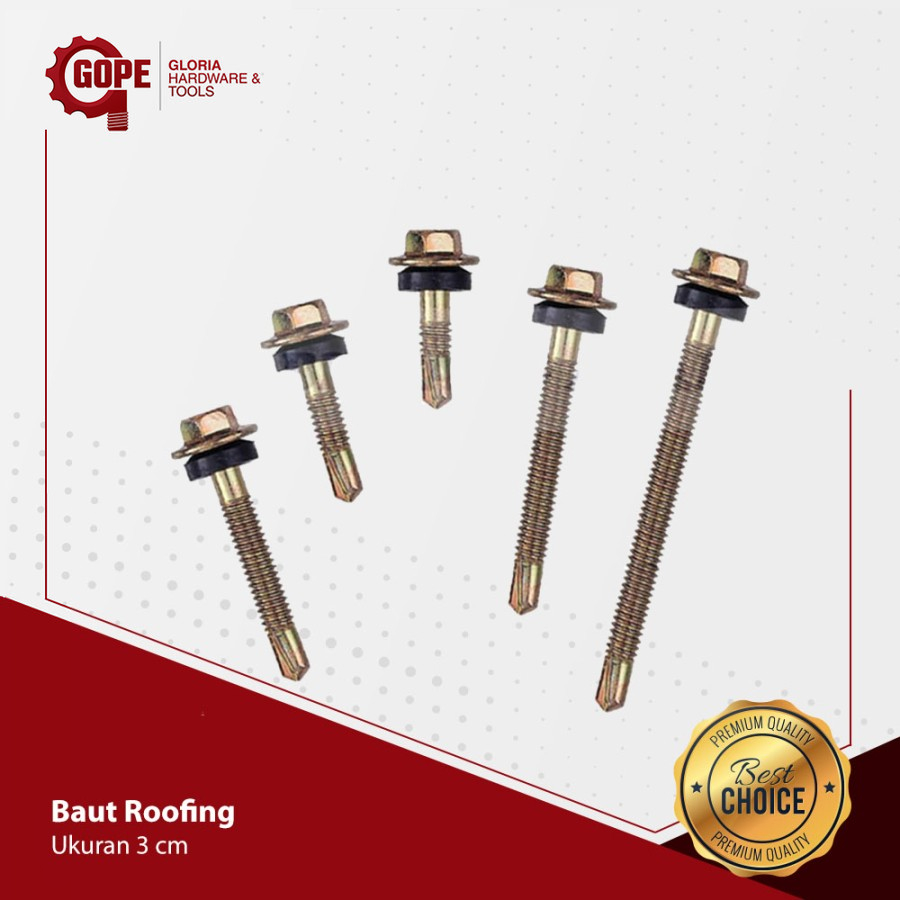 Jual Baut Roofing Kuning Sekrup Skrup Baja Ringan Baut Ruping 3 Cm ...