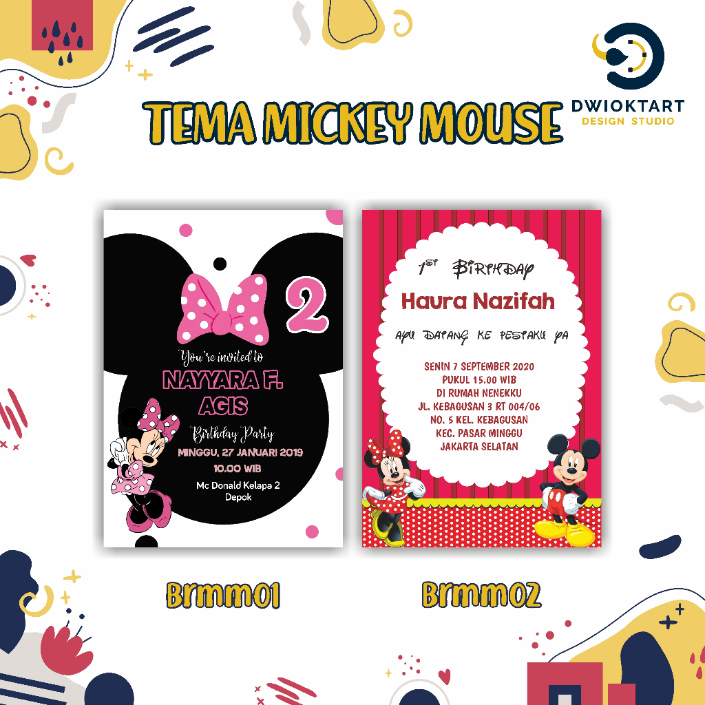 Jual Undangan DIgital Ulang Tahun Tema Mickey Mouse | Shopee Indonesia