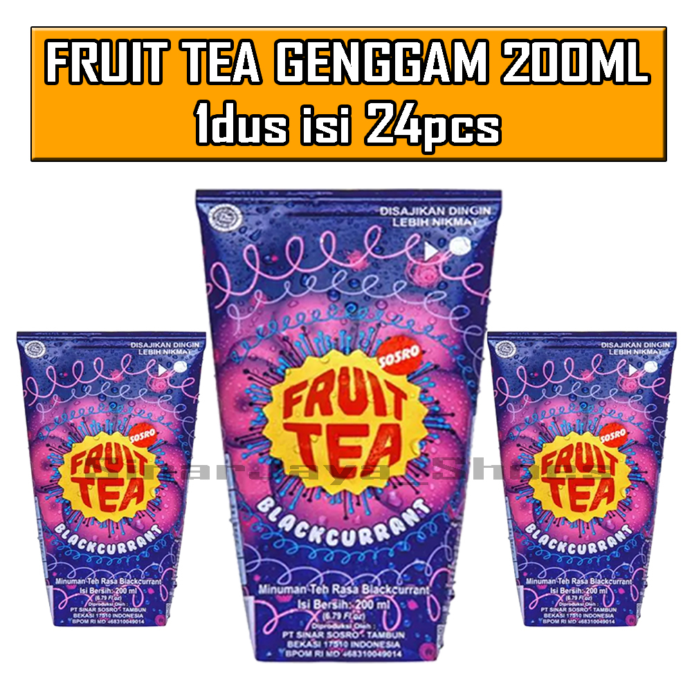 Jual Fruit Tea Sosro BlackCurrant Genggam 200 ml isi 24 pcs | Shopee Indonesia
