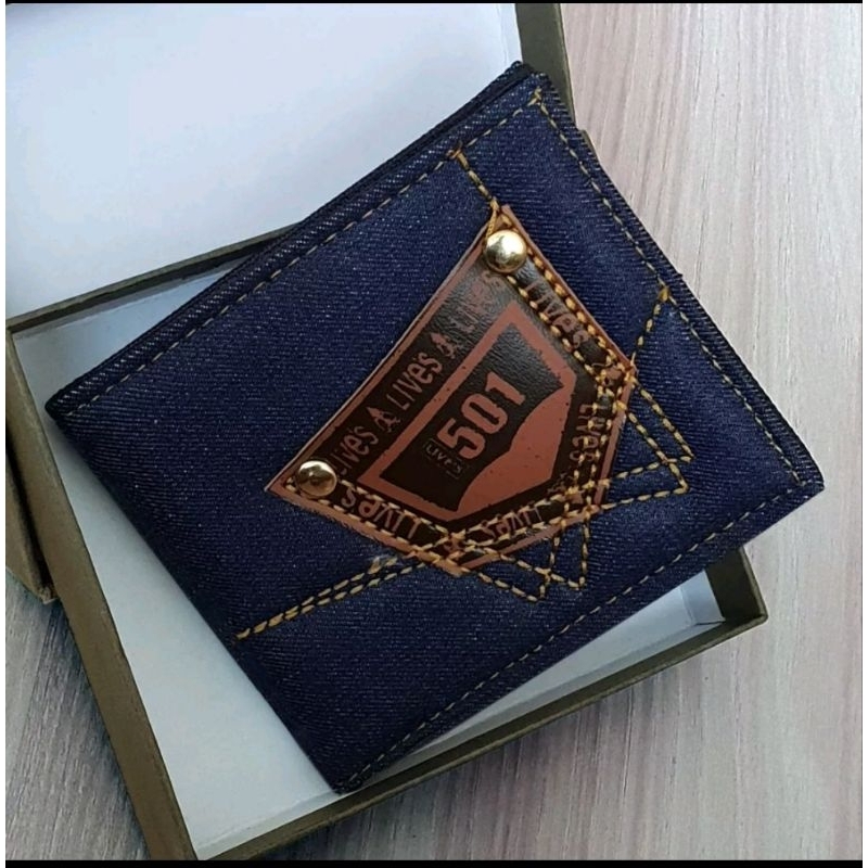 Jual dompet pria bahan denim size 5 inchi dompet lipat multicard ...