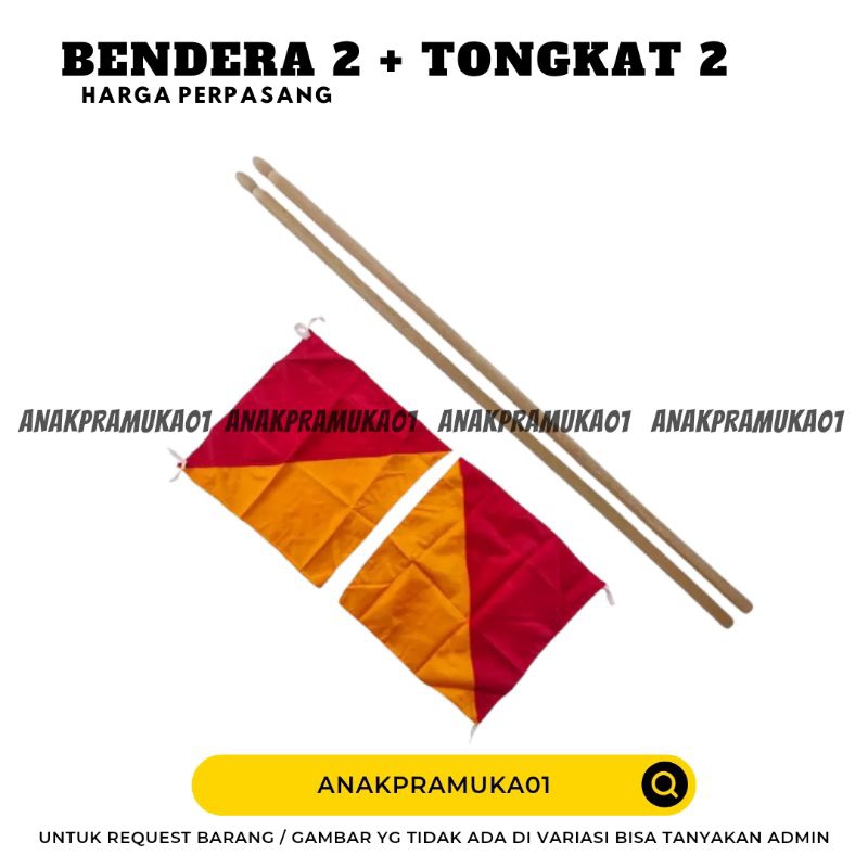 Jual Bendera Semapor dan stik / perpasang / 2 stik 2 bendera / bendera ...
