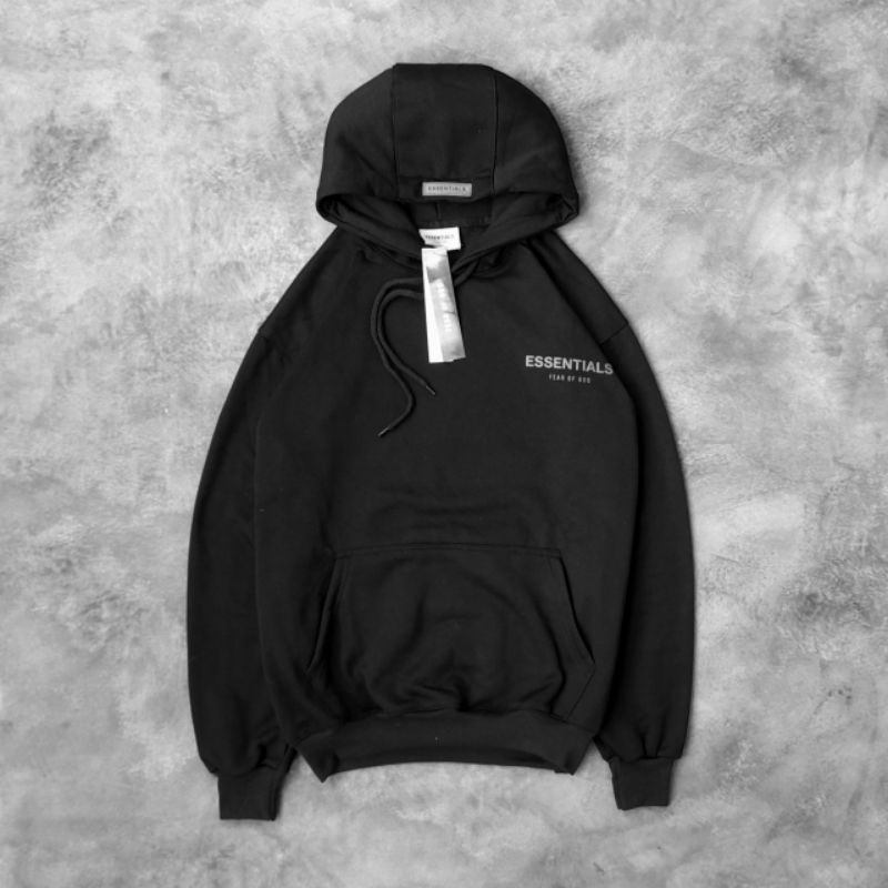 Jual JAKET HOODIE SWEATER ESSENTIALS FEAR OF GOD HITAM FULLTAG & LABEL ...